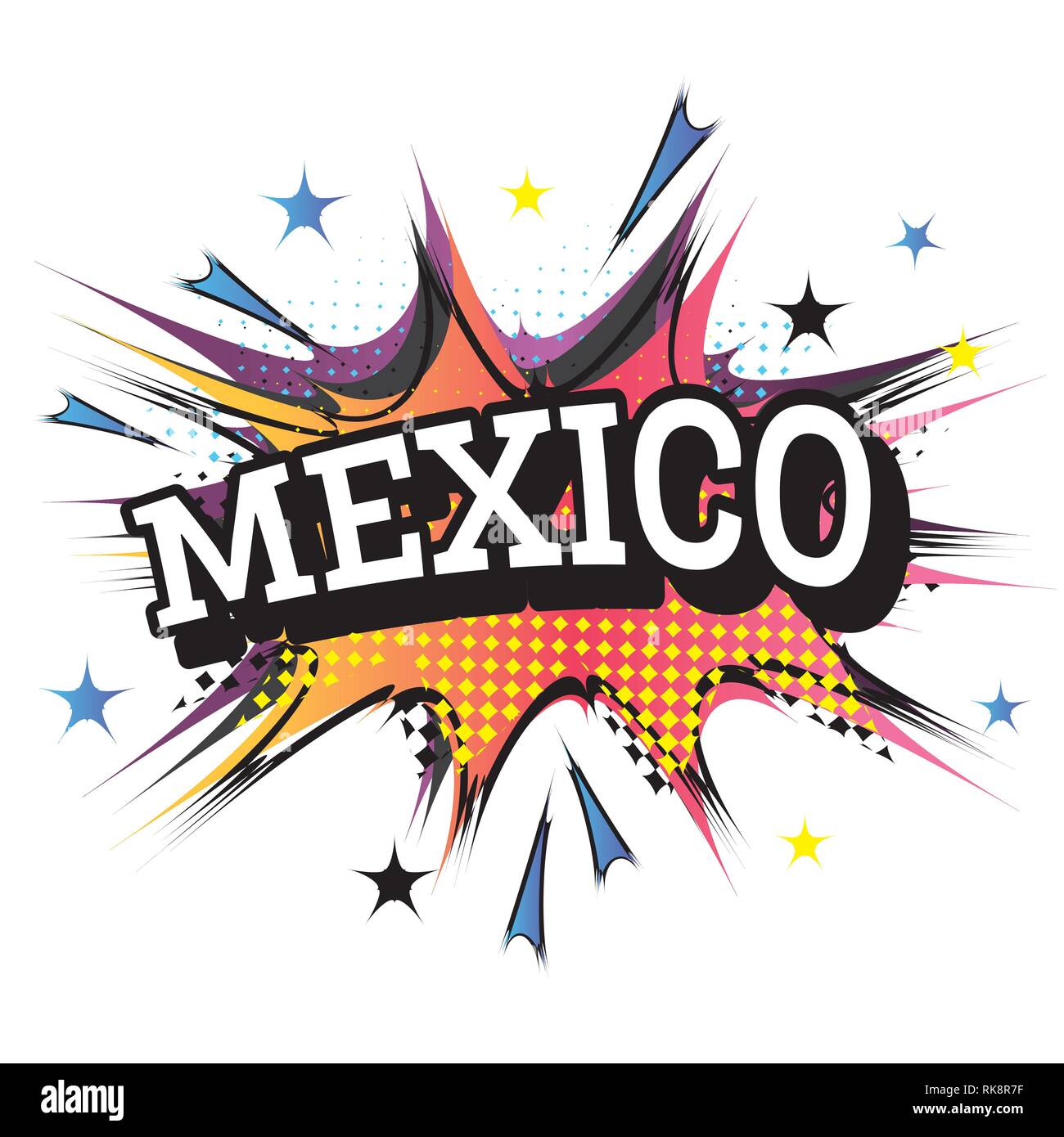 Mexico Comic Text in Pop Art Style. Vector Illustration Stock Vector ...