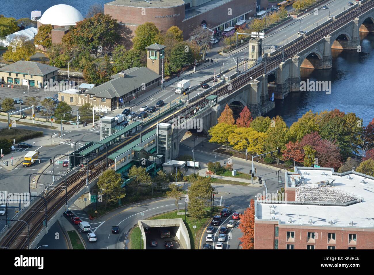 The Boston skyline as seen from a private residential observation deck ...