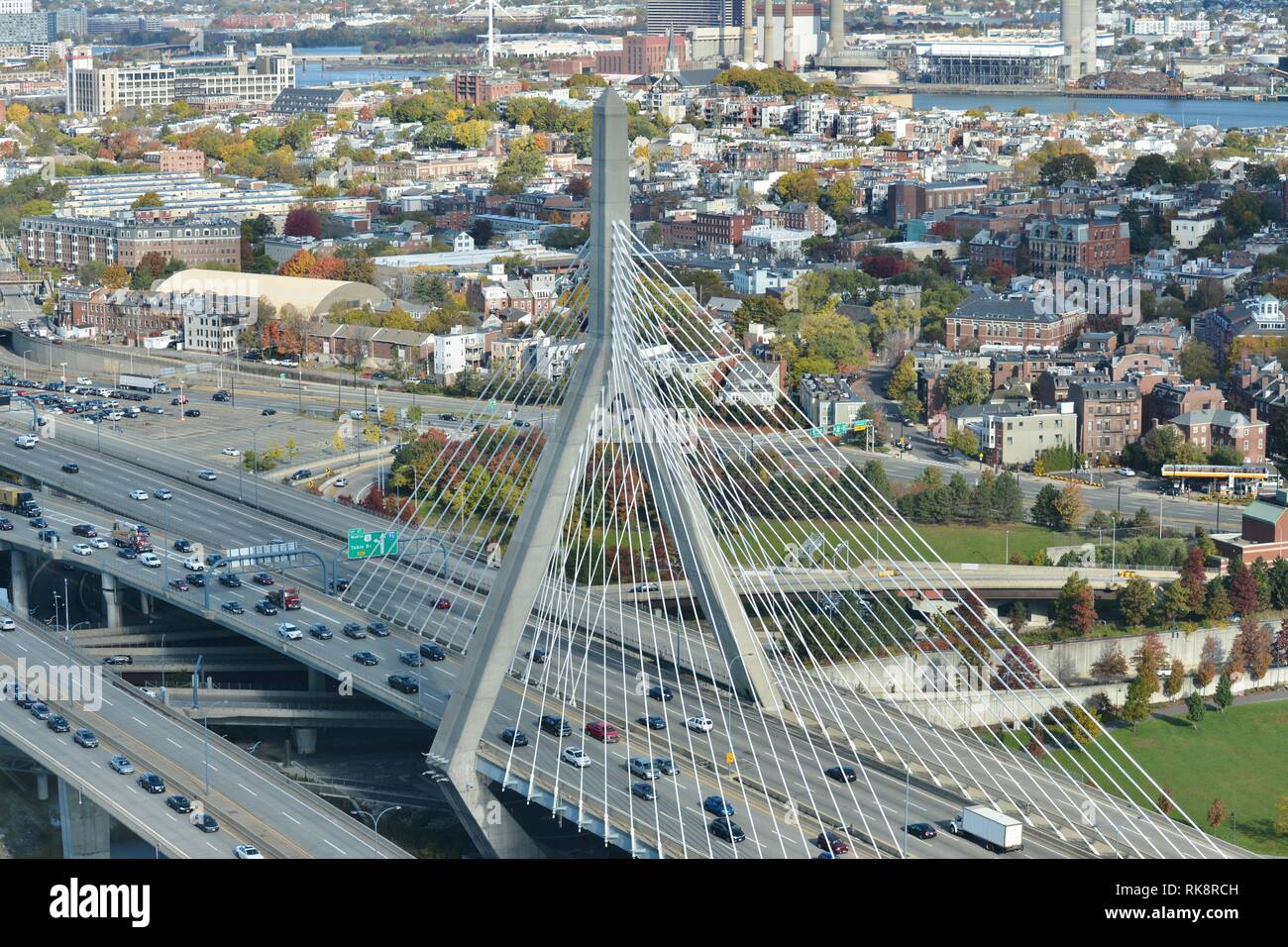The iconic Leonard P. Zakim Biunker Hill Memorial bridge suspension ...