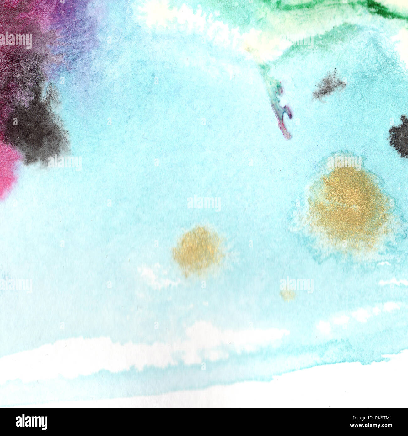 Abstract watercolor paper splash shapes isolated drawing. Illustration ...