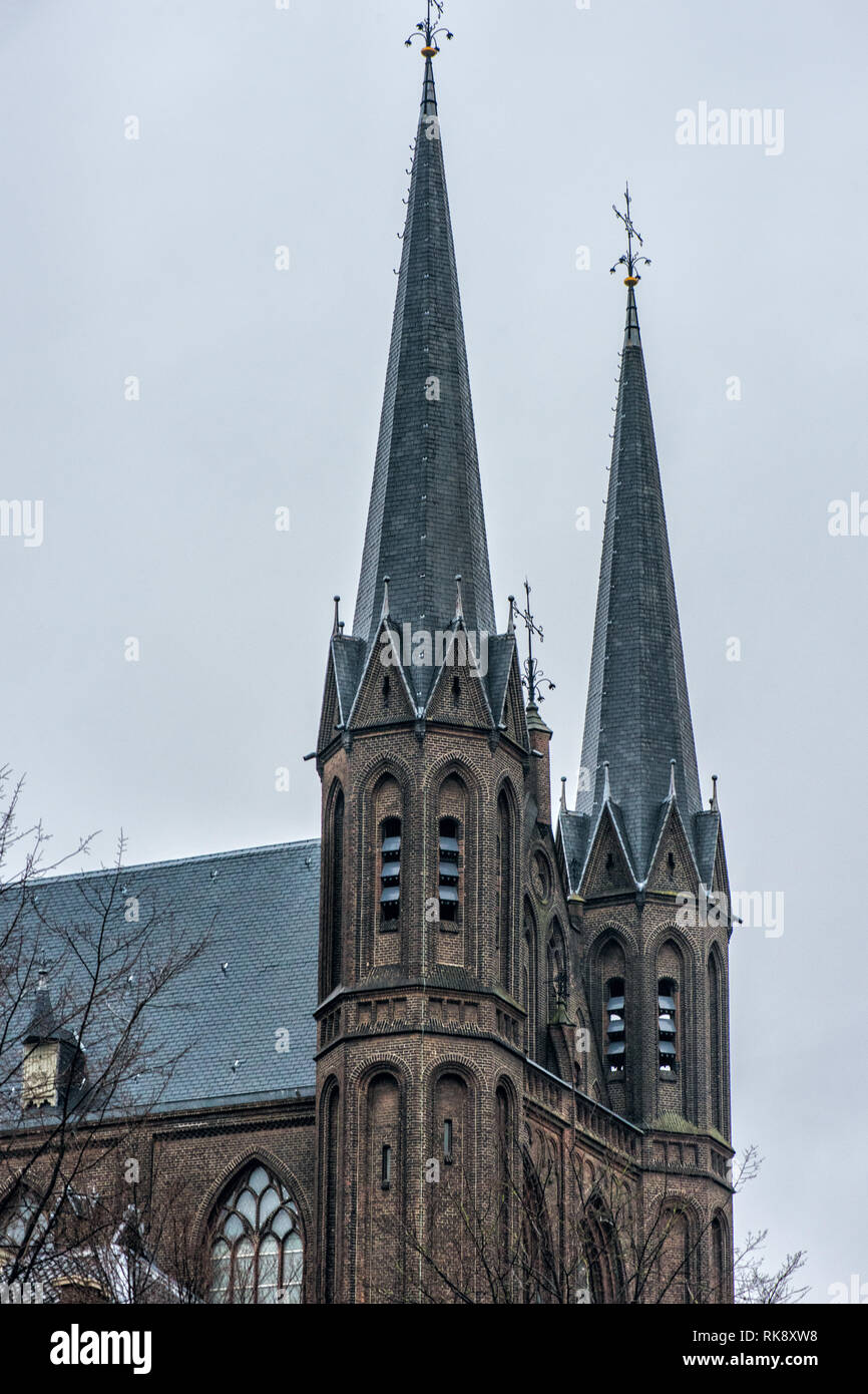 The facade of the neo-Gothic Church Royal Palace. Amsterdam ...