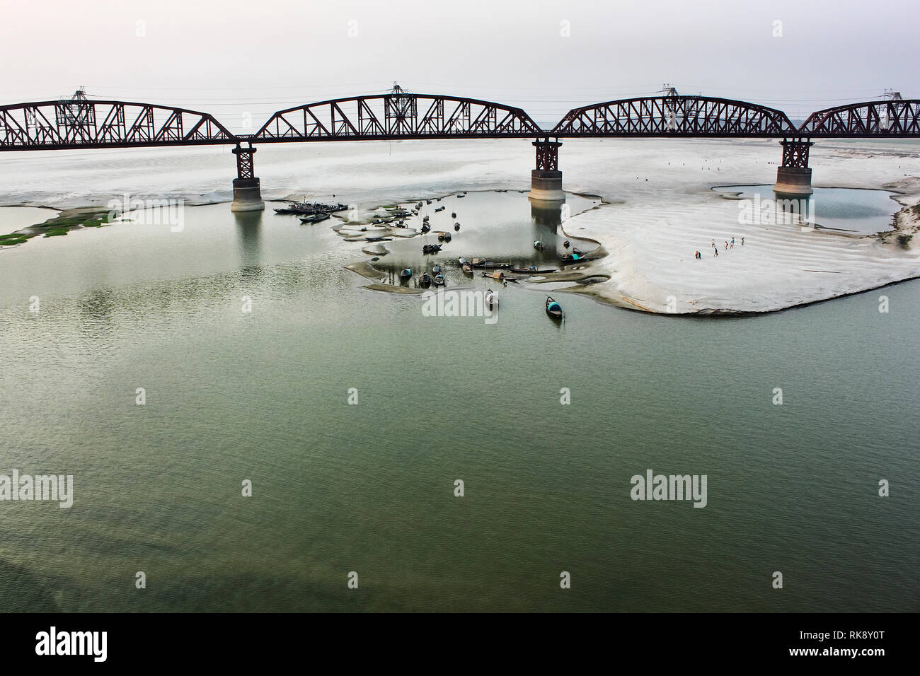 The 1.8 Kilometers long Hardinge Bridge over the Padma River. It was ...