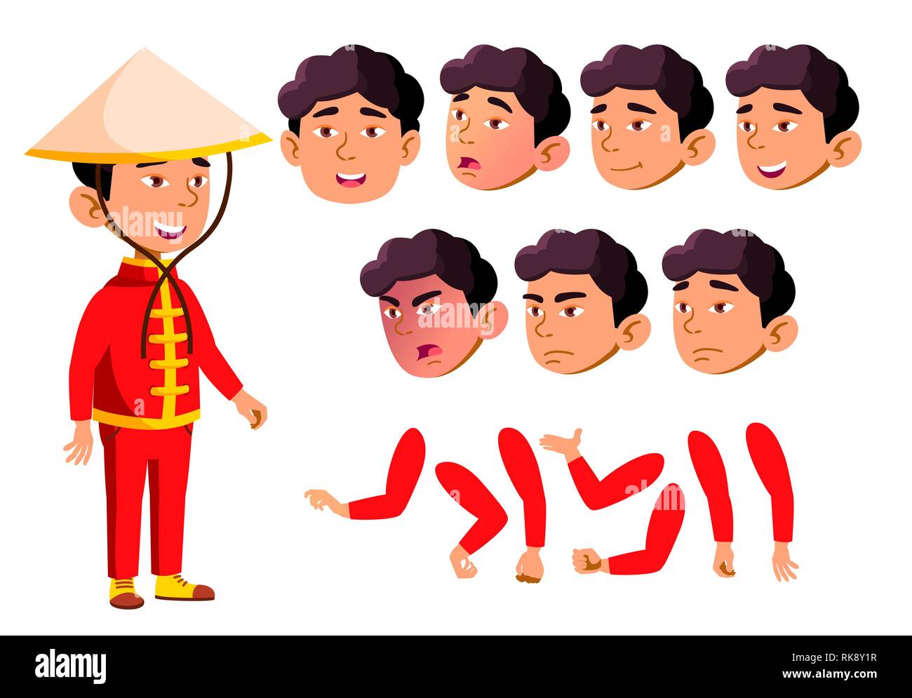 Asian Boy, Child, Kid, Teen Vector. School children, Teen. Face ...