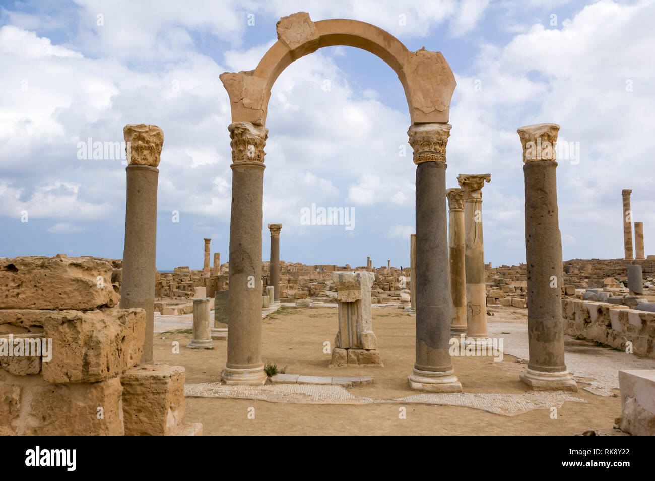 Archaeological Site of Sabratha, Libya - 10/31/2006: Overview of the ...