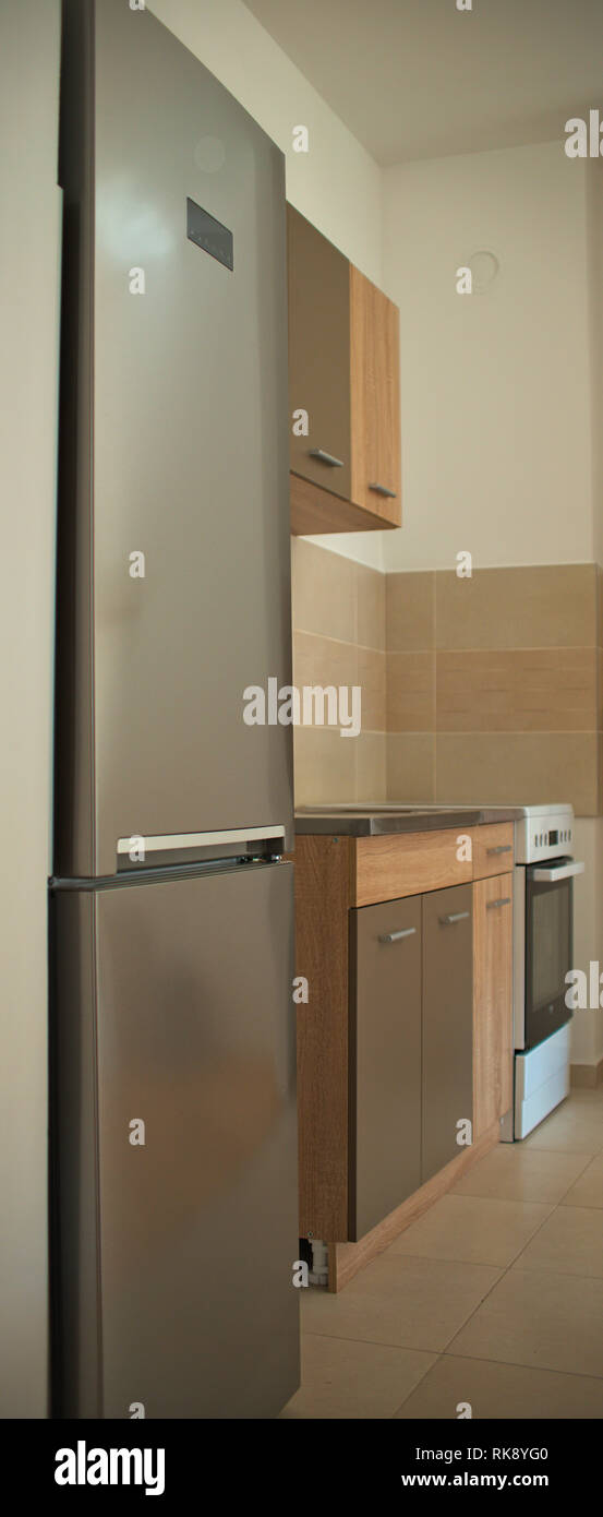 New modern kitchen, side view Stock Photo - Alamy
