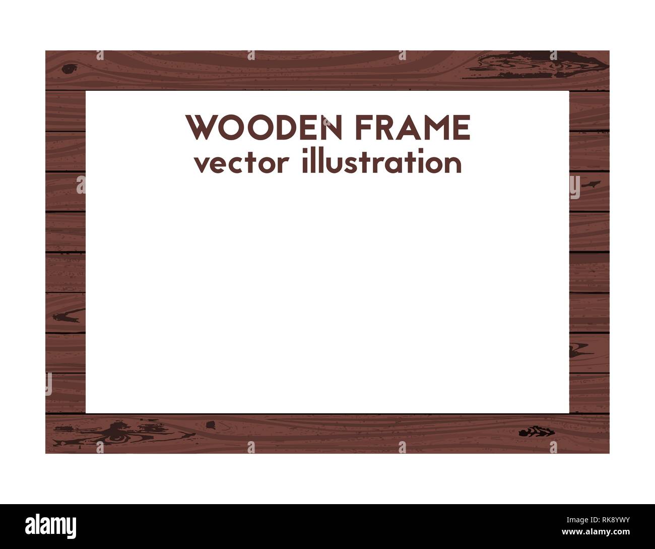 Square wooden frame. Vector illustration. The texture of the oak Stock ...