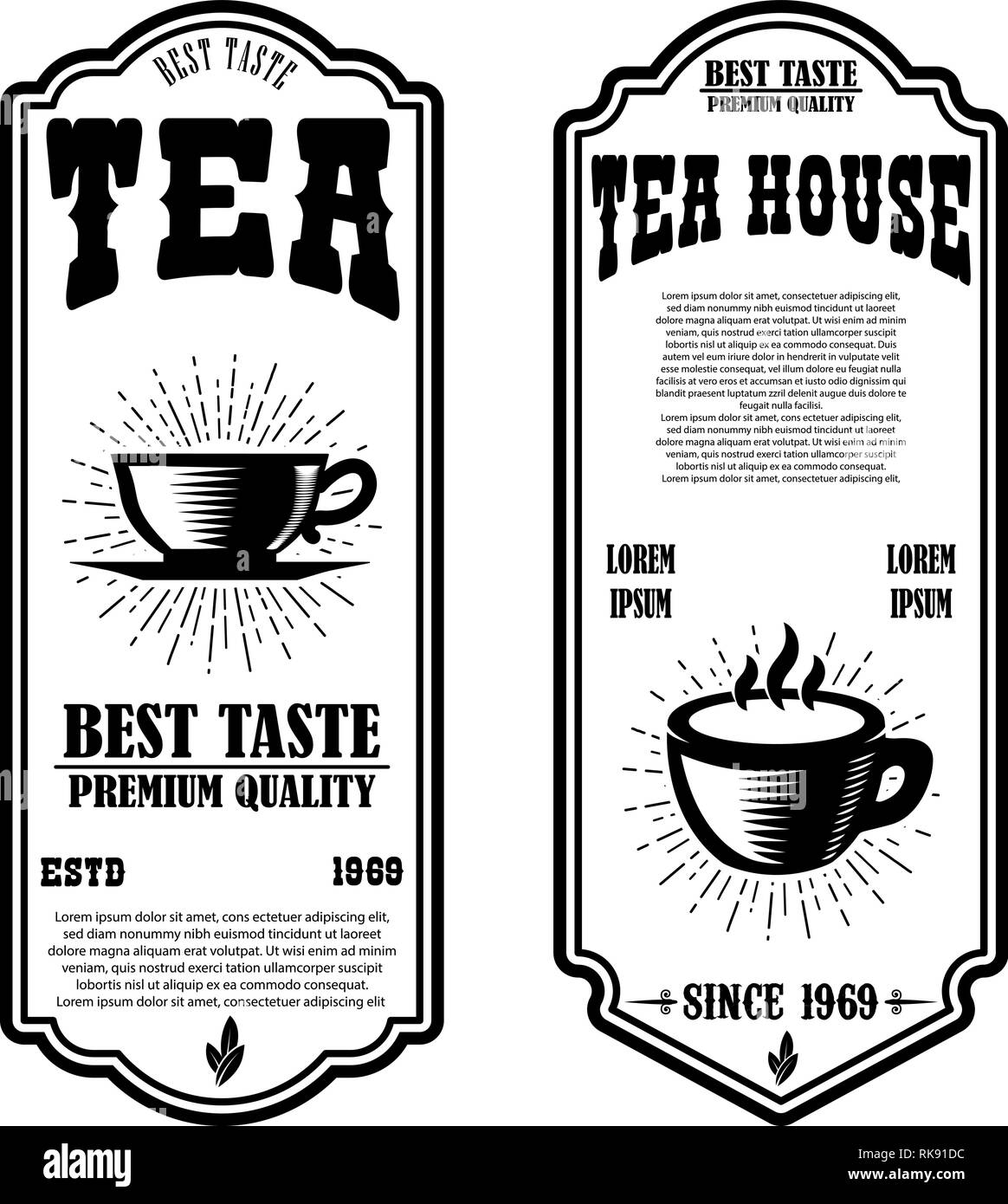Old tea poster sign Black and White Stock Photos & Images - Alamy