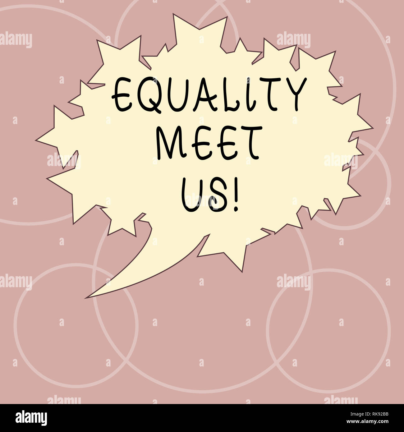 Word writing text Equality Meet Us. Business concept for ensuring that ...