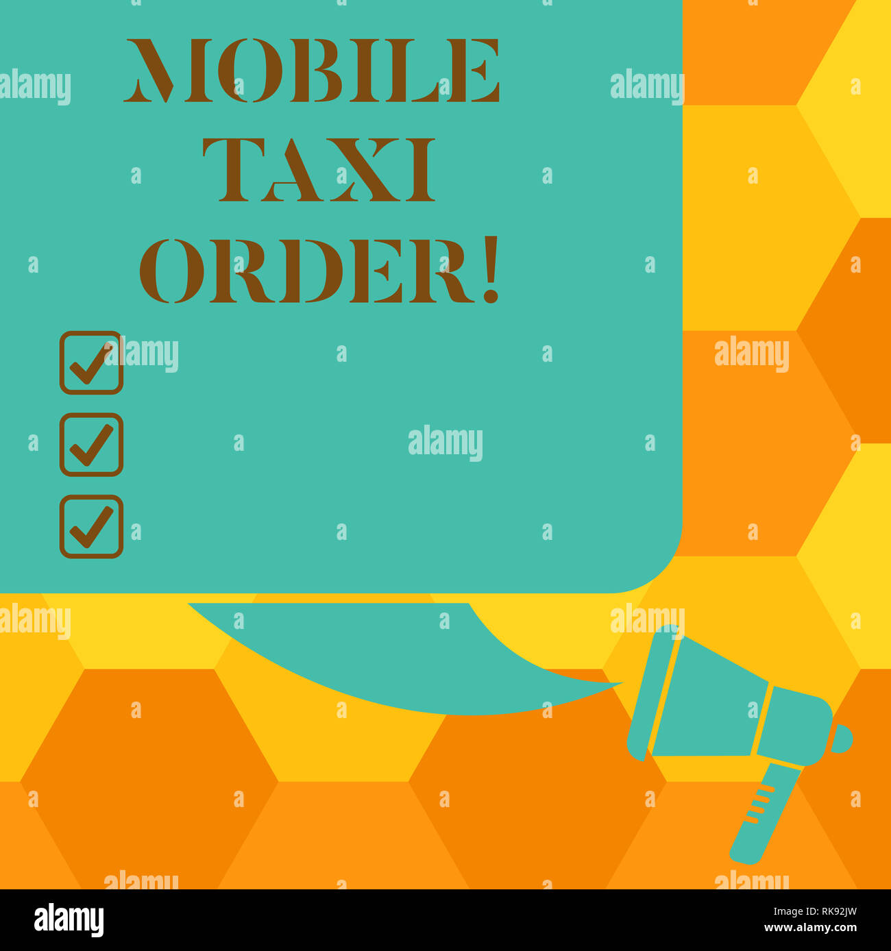 Handwriting text writing Mobile Taxi Order. Concept meaning type of ...