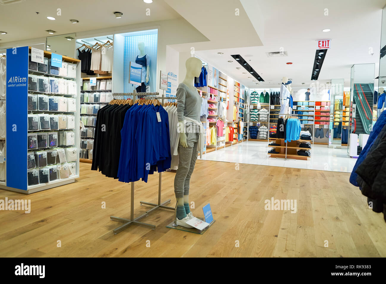 CHICAGO, IL - MARCH 24, 2016: inside of Uniqlo store. Uniqlo Co., Ltd ...