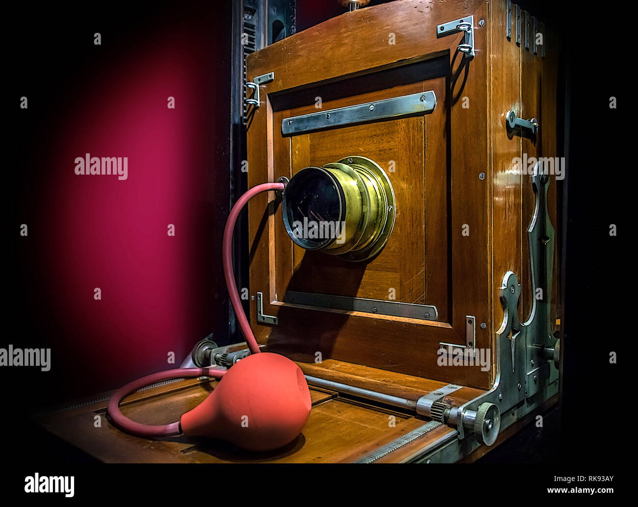 The old studio camera for using plates standing on a forked camera ...