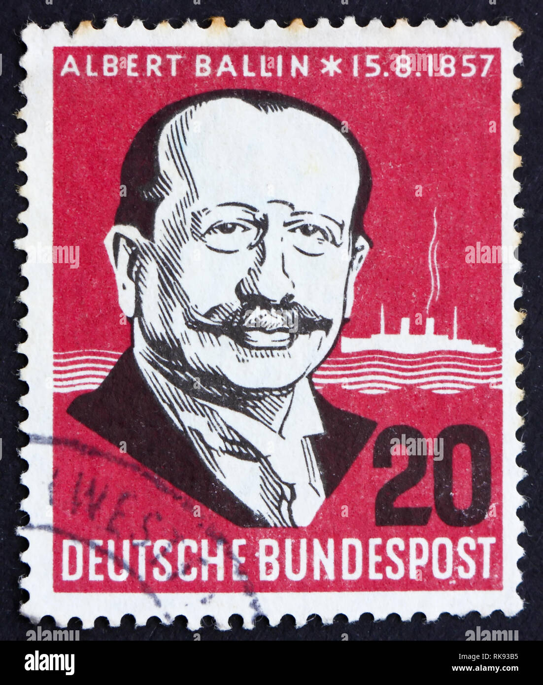GERMANY - CIRCA 1957: a stamp printed in the Germany shows Albert ...