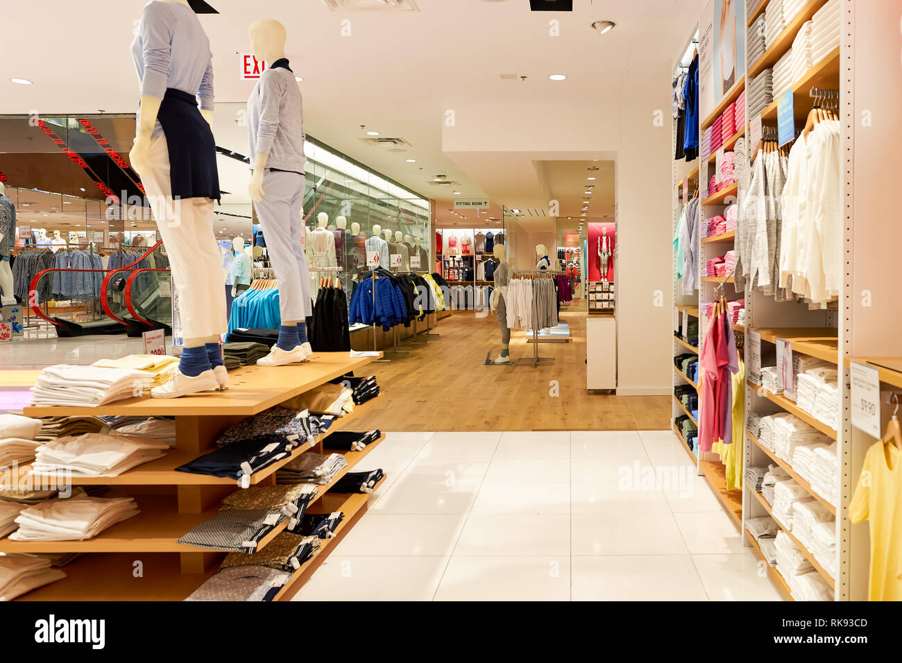 CHICAGO, IL - MARCH 24, 2016: inside of Uniqlo store. Uniqlo Co., Ltd ...