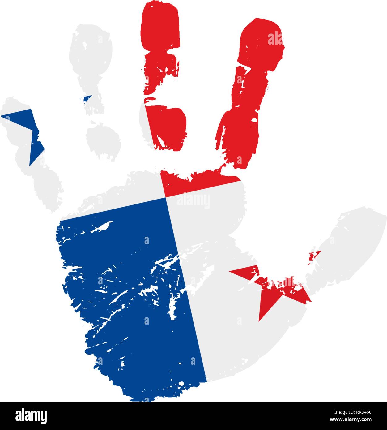 Panama flag and hand on white background. Vector illustration Stock ...