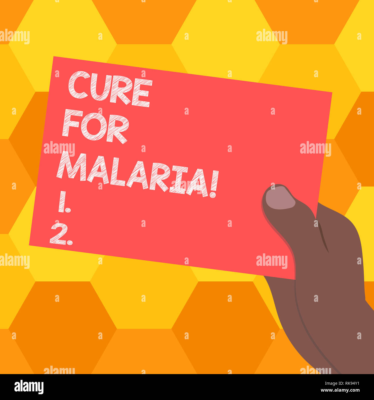 Handwriting text Cure For Malaria. Concept meaning like Primaquine drug ...