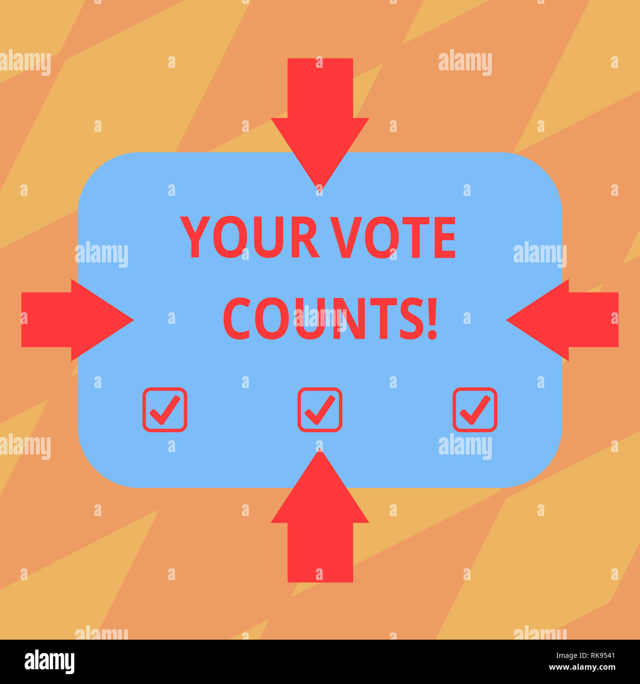 Text sign showing Your Vote Counts. Conceptual photo Make an election ...