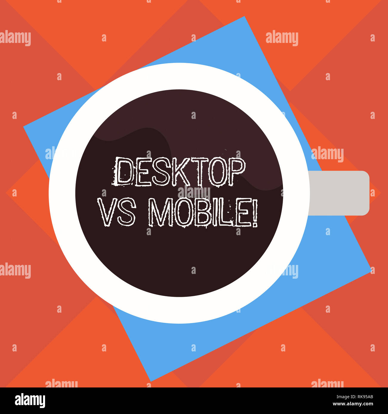 Handwriting text Desktop Vs Mobile. Concept meaning comparing ...