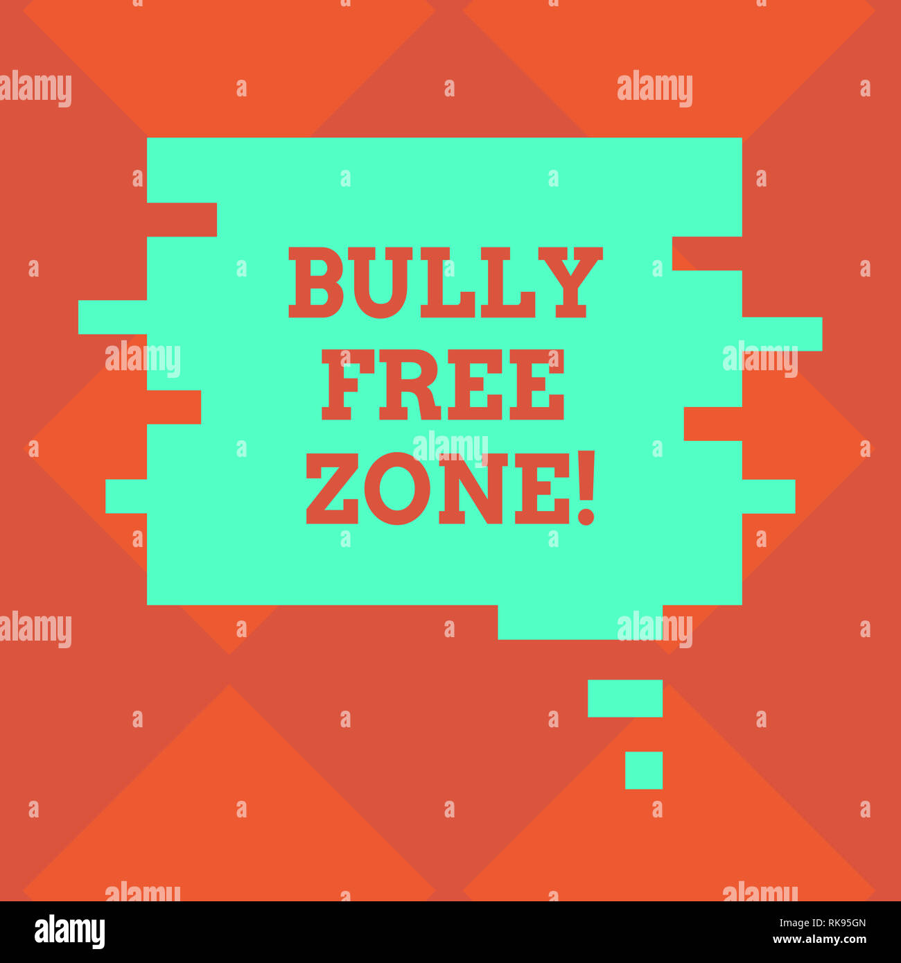 Handwriting text writing Bully Free Zone. Concept meaning Be respectful ...