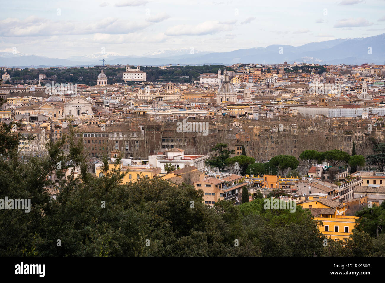 Aerial panorama of Rome from Janiculum terrace Stock Photo - Alamy