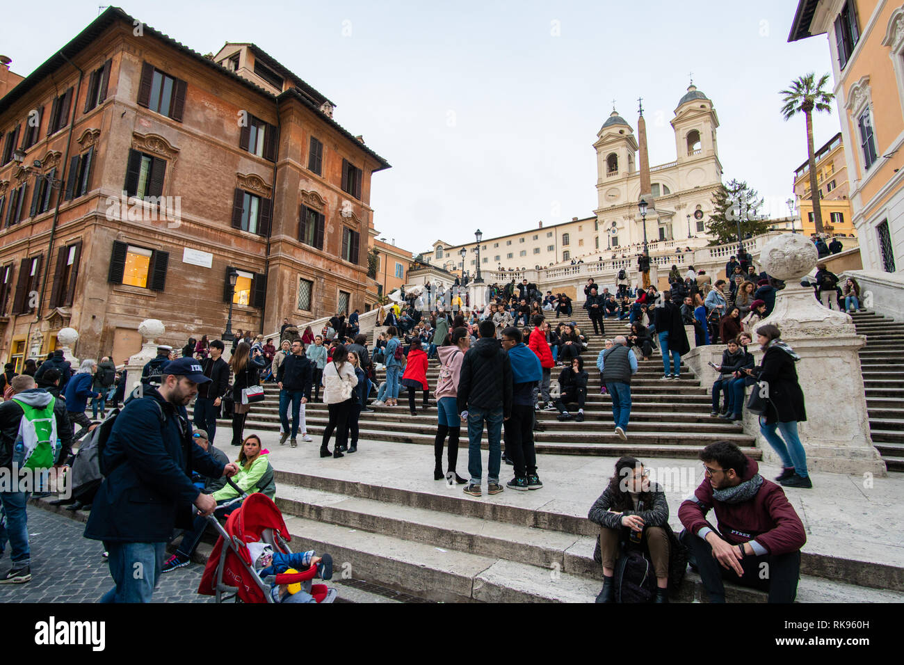 Tourists on steps basilica hi-res stock photography and images - Alamy