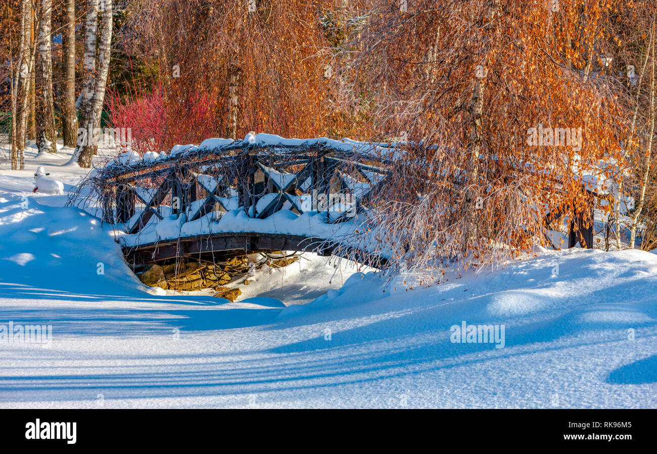 Aerial view snowy bridge over hi-res stock photography and images - Alamy