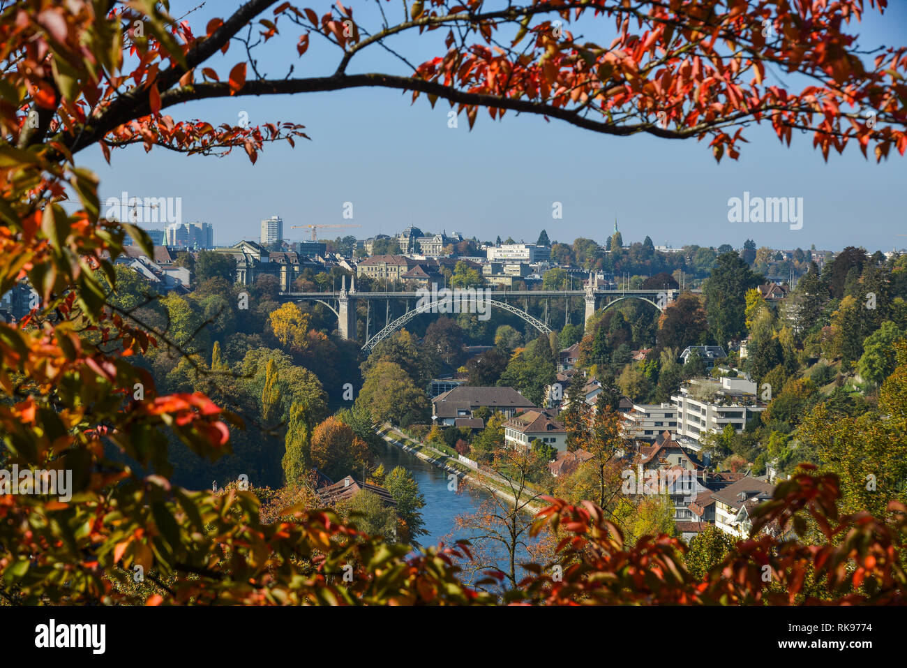 Beautiful landscape of Bern with old bridge. Bern is capital of ...