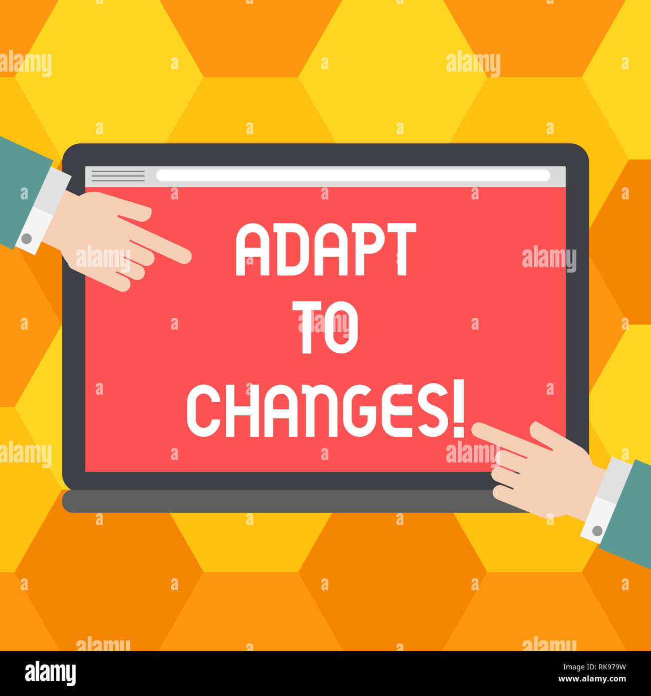 Handwriting text Adapt To Changes. Concept meaning change your ideas or behaviour to deal with ...