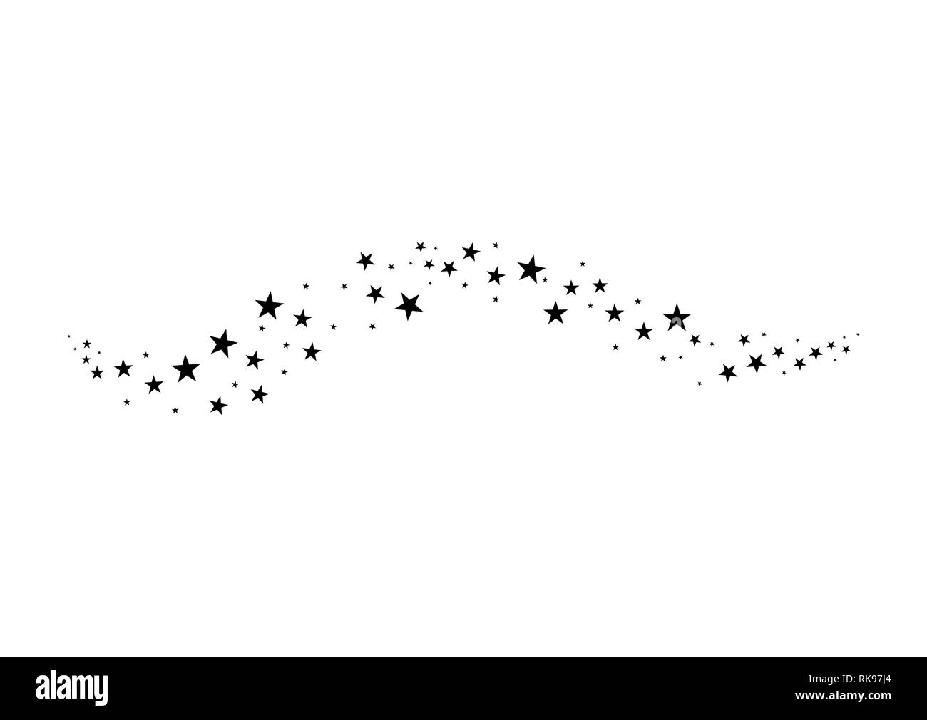 Falling star. Cloud of stars isolated on white background. Vector ...