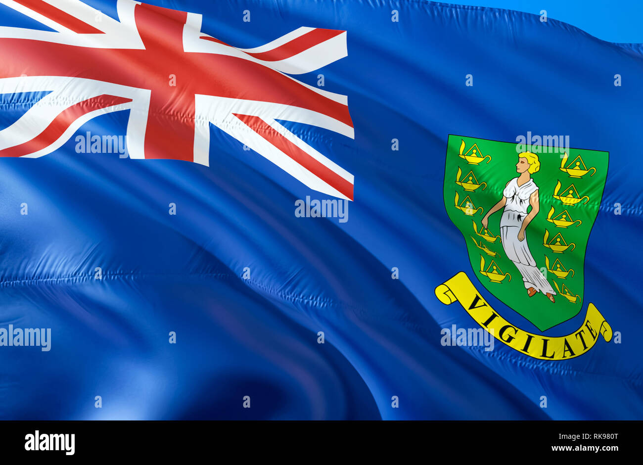 Virgin Islands flag. 3D Waving flag design. The national symbol of ...