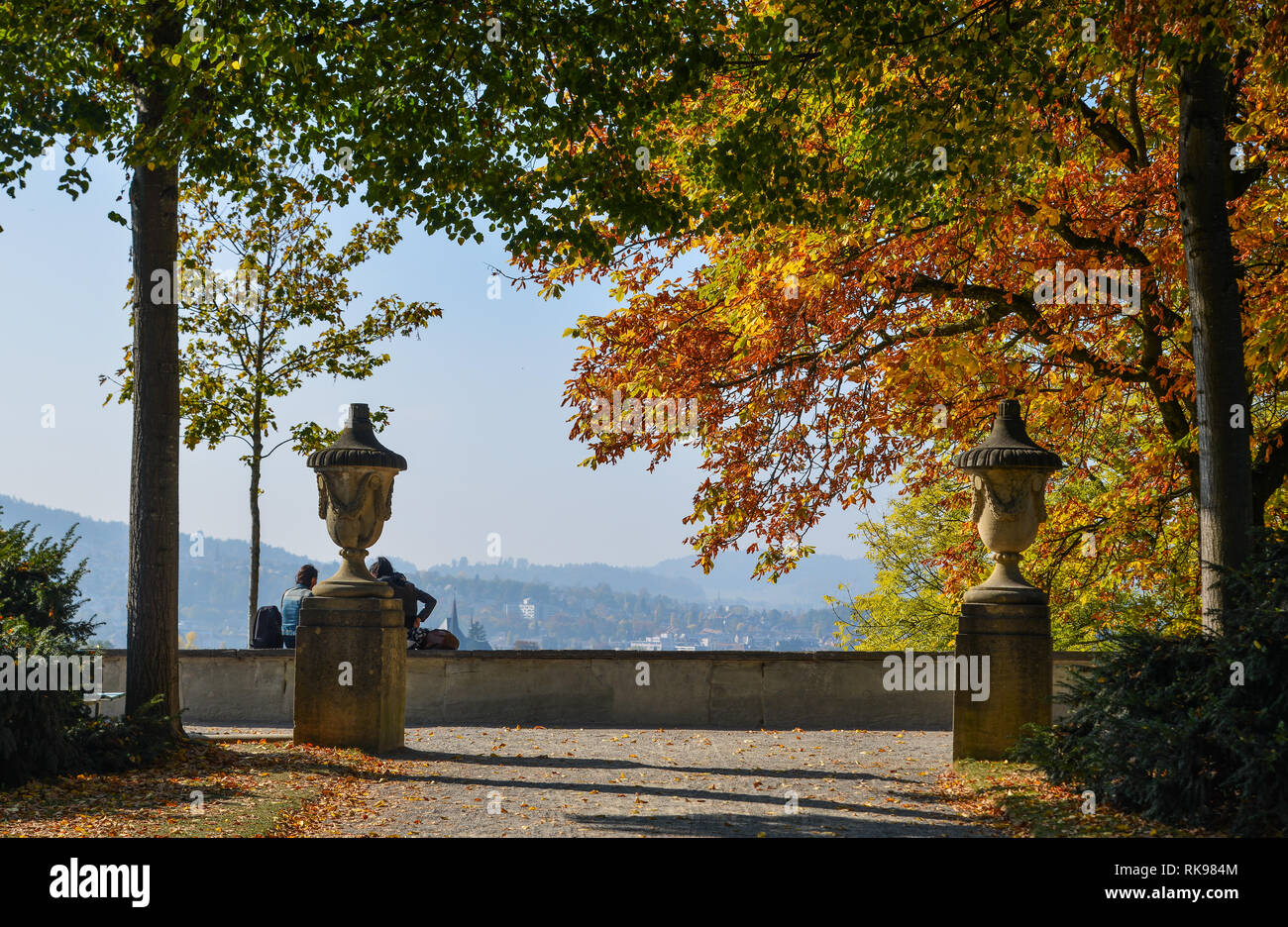 Autumn park with colorful trees in Bern, Switzerland Stock Photo - Alamy