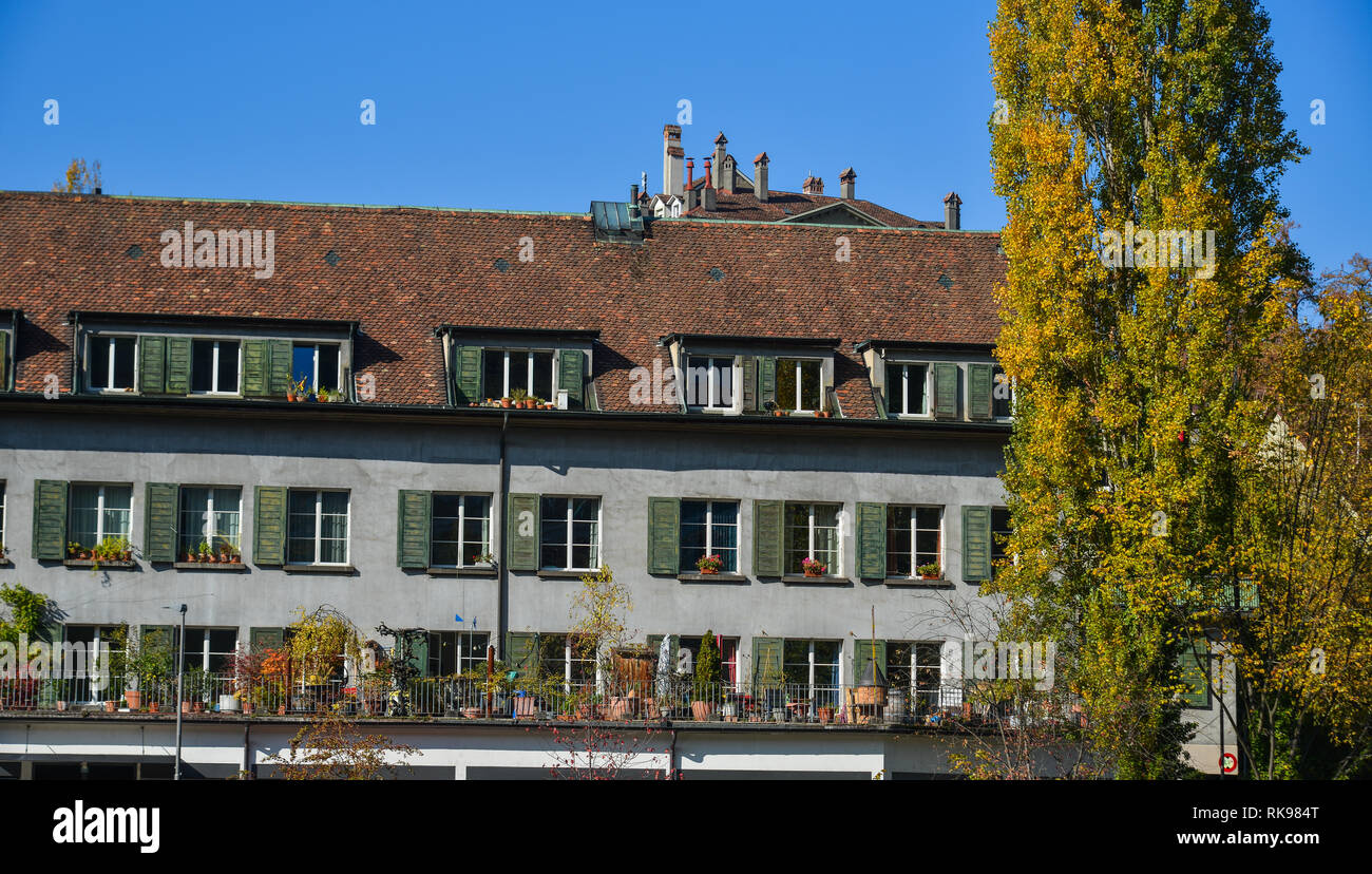 Aerial view of Medieval Town in Bern, Switzerland. The historic old ...