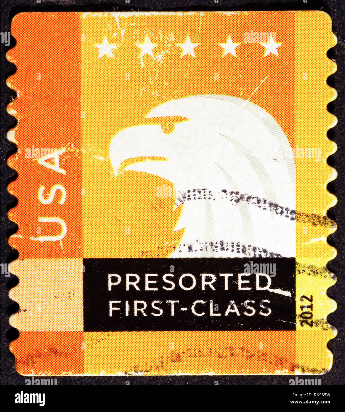Bald eagle head on american postage stamp Stock Photo - Alamy