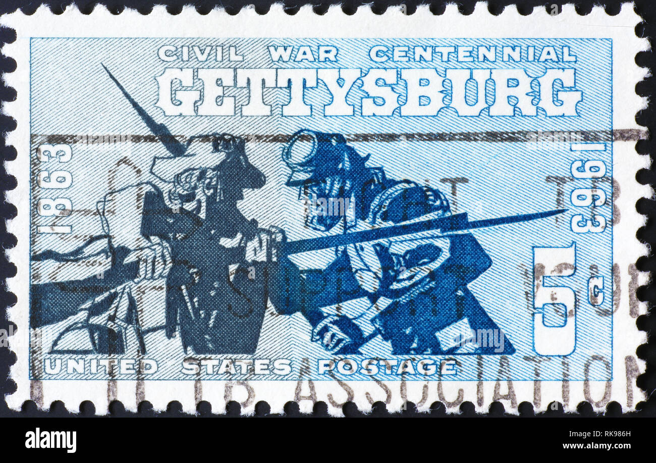 Battle of Gettysburg celebrated on american postage stamp Stock Photo ...