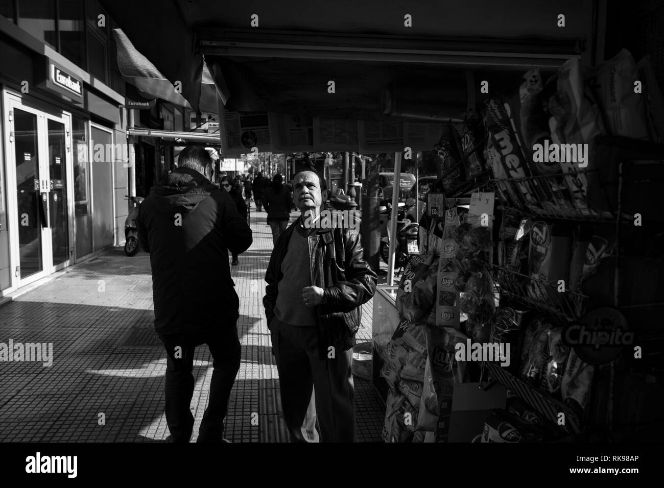 Newspaper sidewalk Black and White Stock Photos & Images - Alamy