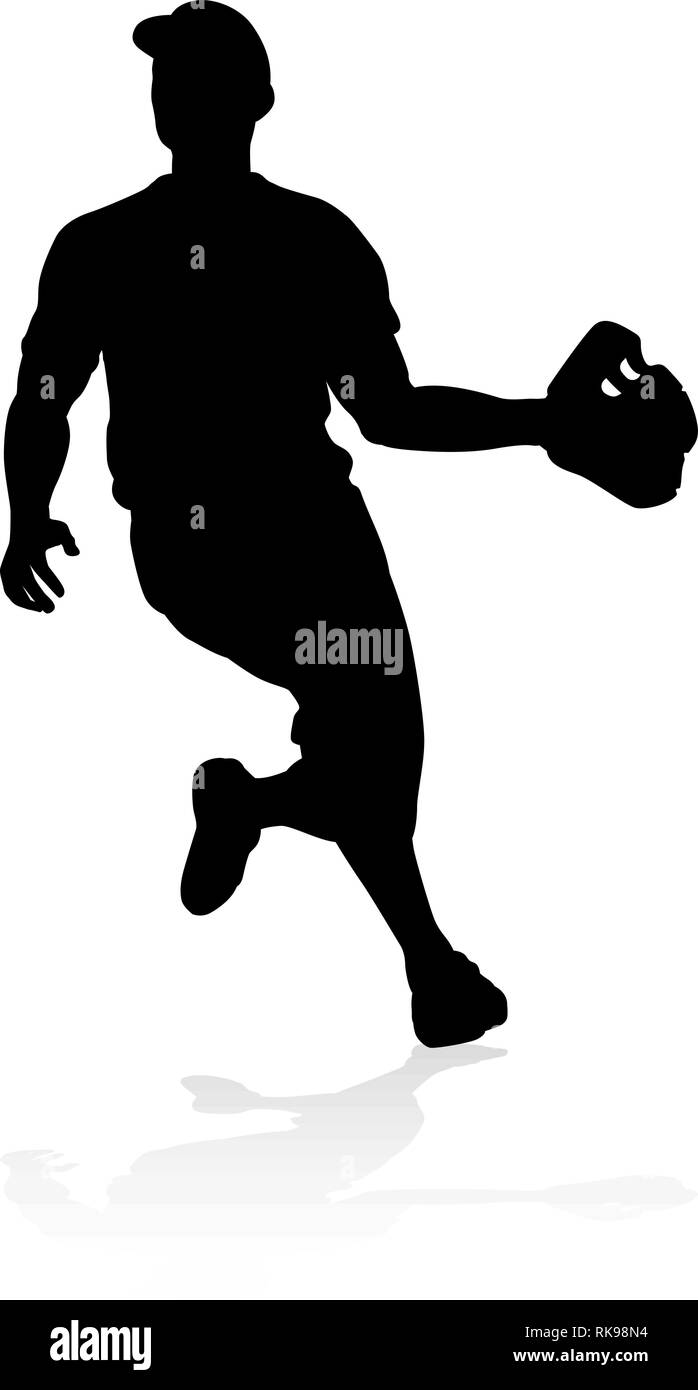 Baseball Player Silhouette Stock Vector Image & Art - Alamy