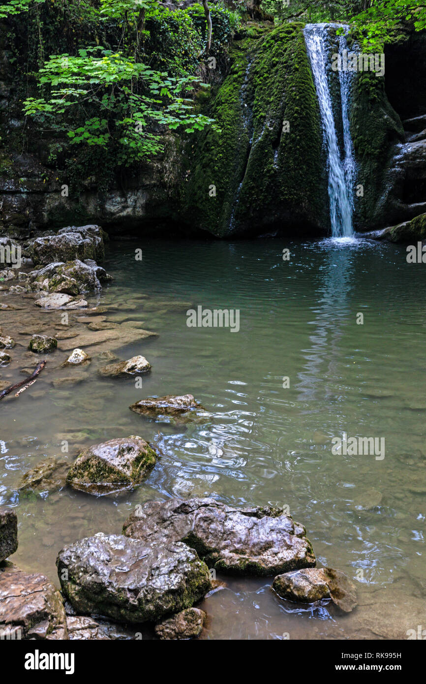 Janet's Foss Waterfall, Yorkshire Dales National Park near Gordale Scar ...
