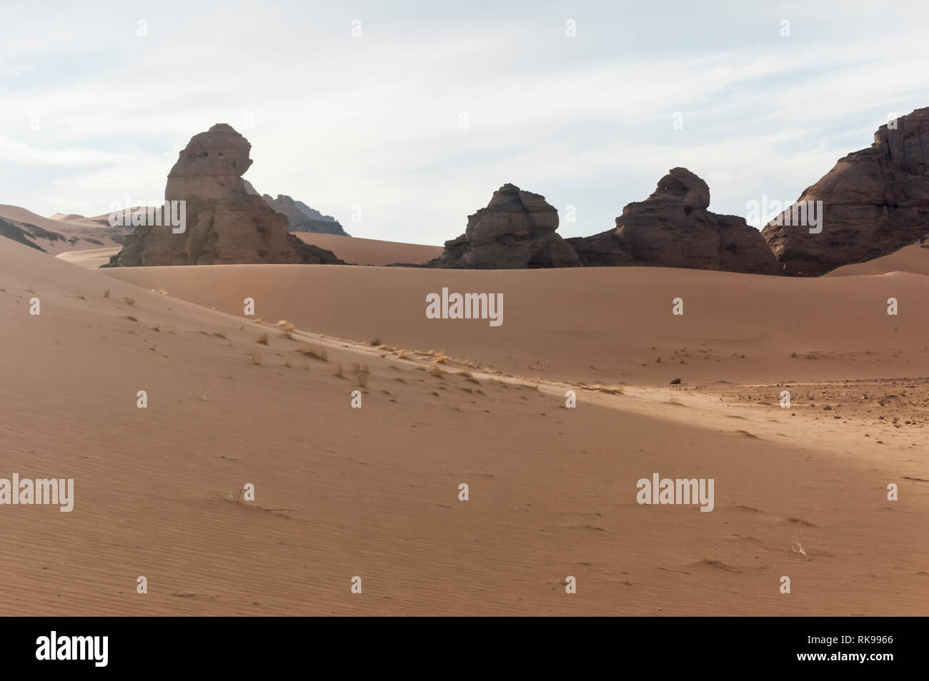 Sandstone rock formations in Akakus (Acacus), Sahara Desert, Libya ...