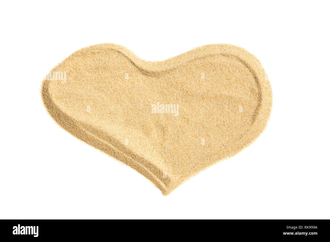 Sand heart isolated on white background Stock Photo - Alamy