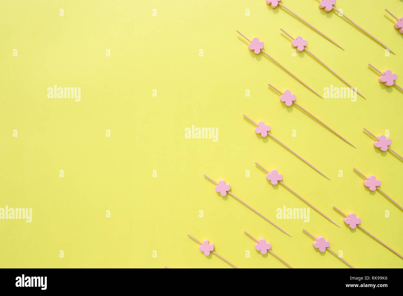 The skewer for design background, art pattern, uellow background. Copy ...