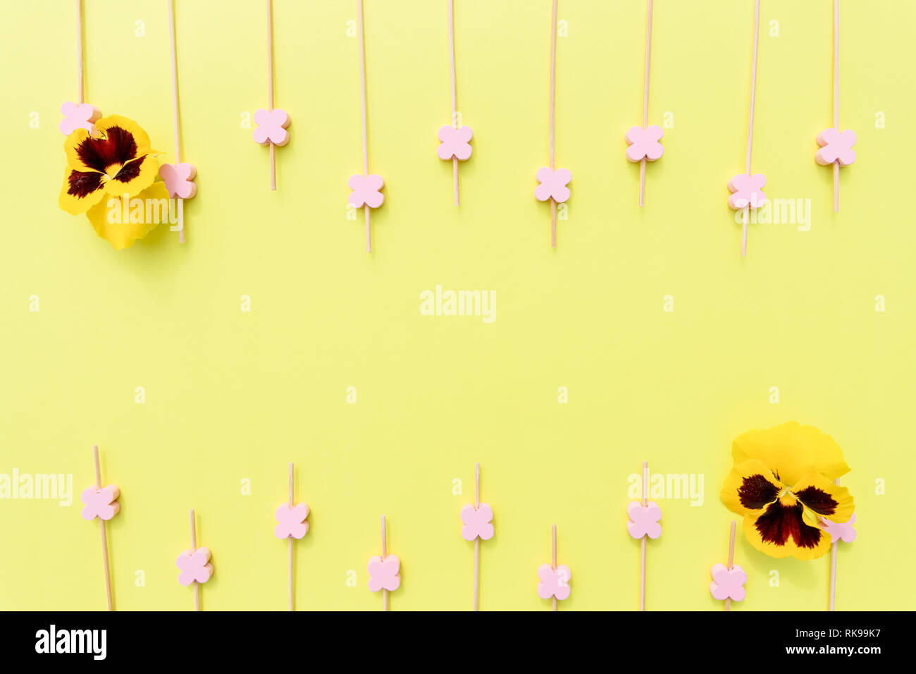 The skewer for design background, art pattern, uellow background. Copy ...