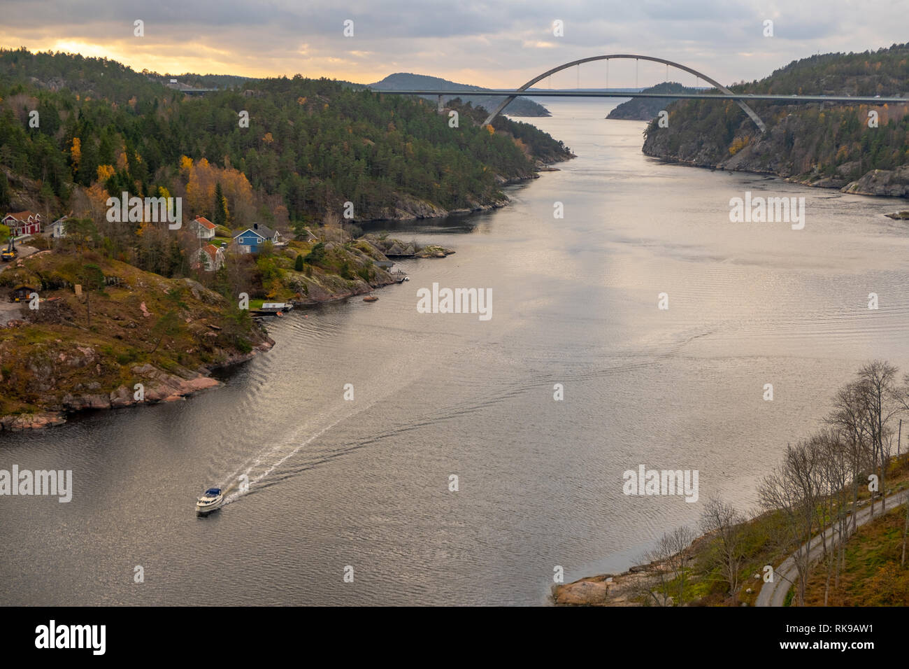 The new viaduct bridge on the border of Sweden and Norway Stock Photo ...
