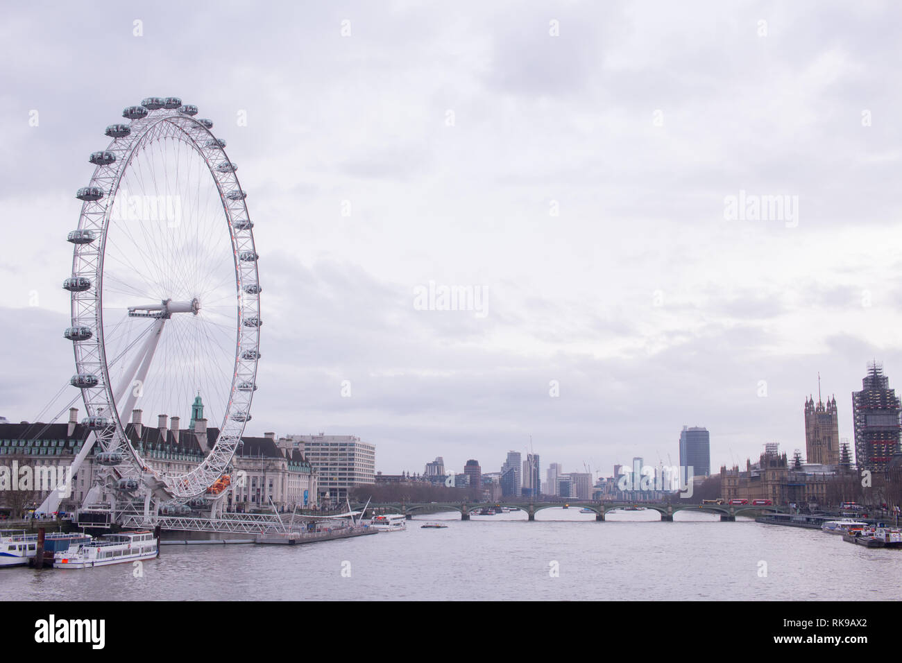 The London Eye, view from The Hungerford Bridge Stock Photo - Alamy