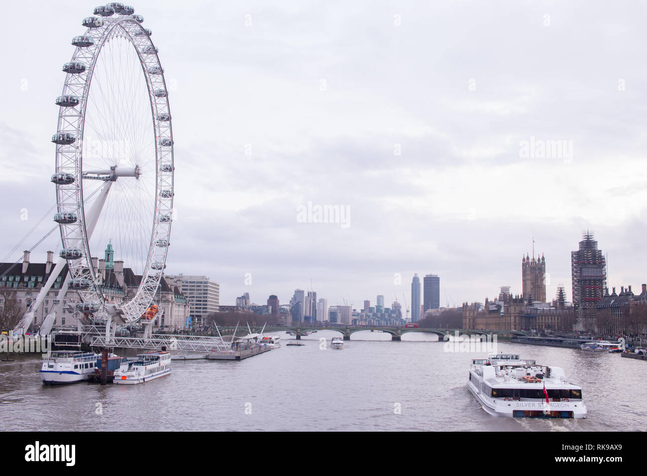 The London Eye, view from The Hungerford Bridge Stock Photo - Alamy
