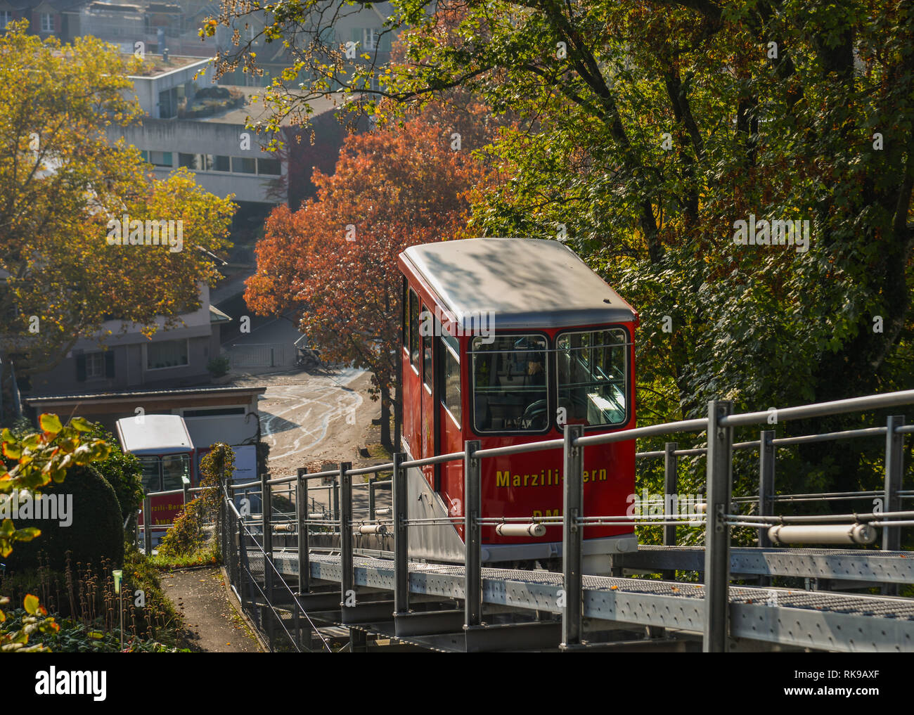 Bern, Switzerland - Oct 22, 2018. Marzili Funicular (cable car) in Bern ...