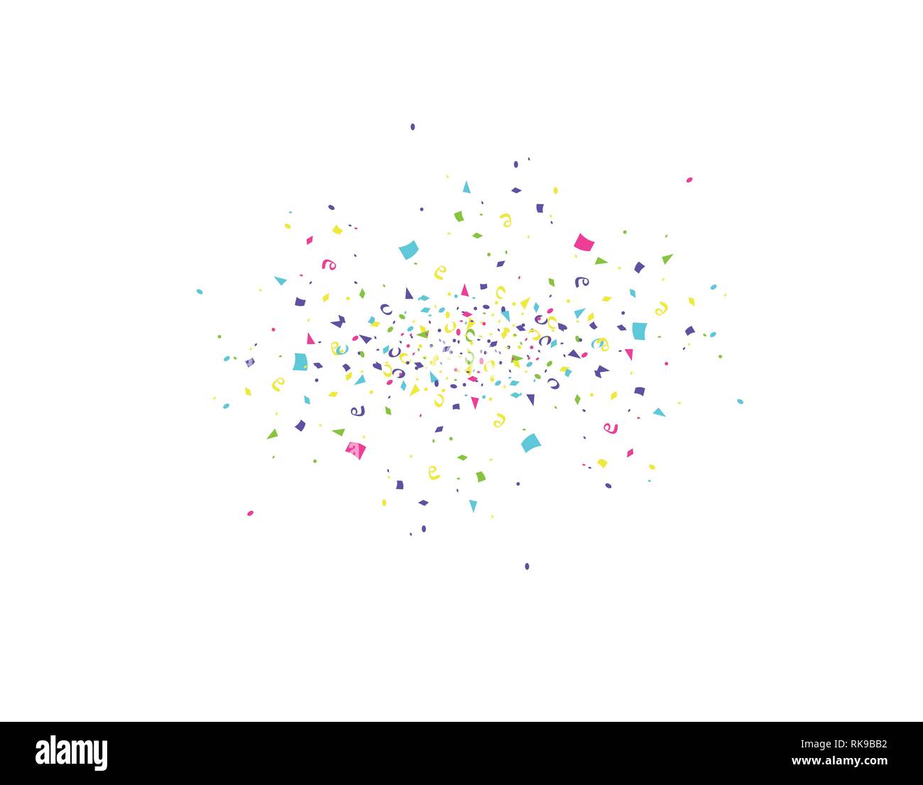 Colorful confetti burst isolated on white background. Festive template. Vector illustration of ...