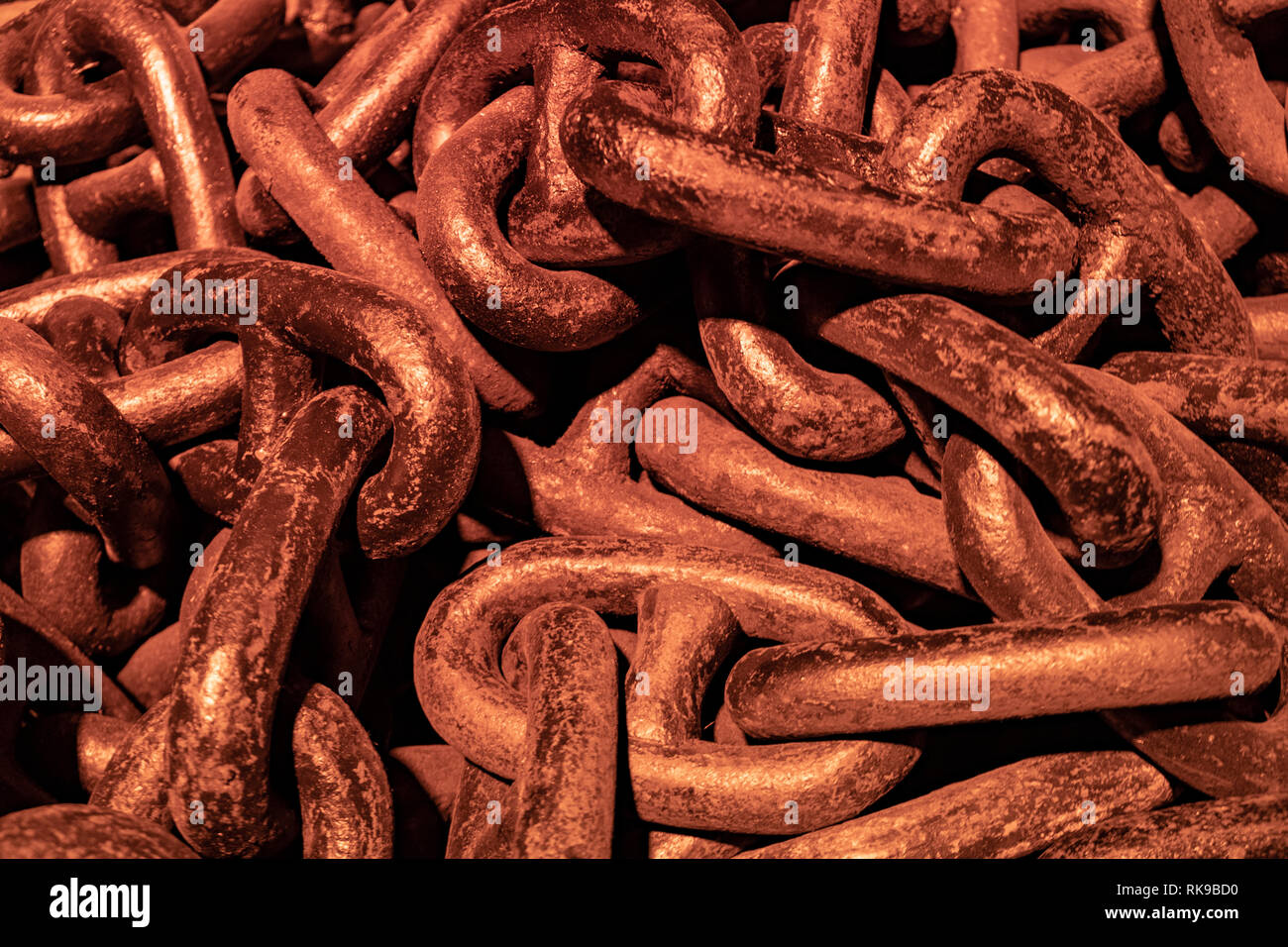 Old rusty anchor iron ship chain in the sea hi-res stock photography ...