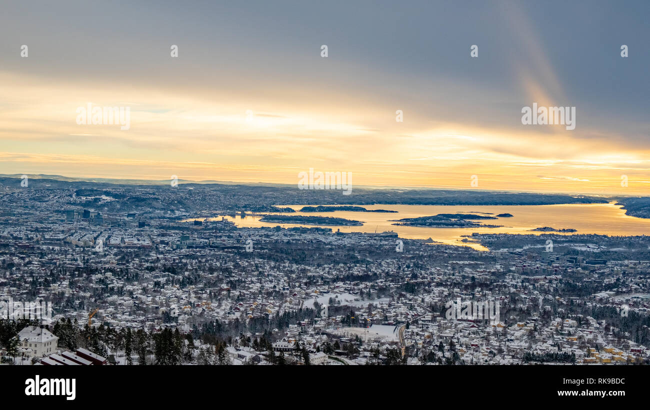 Aerial photo of the Oslo fjord, Norway Stock Photo - Alamy