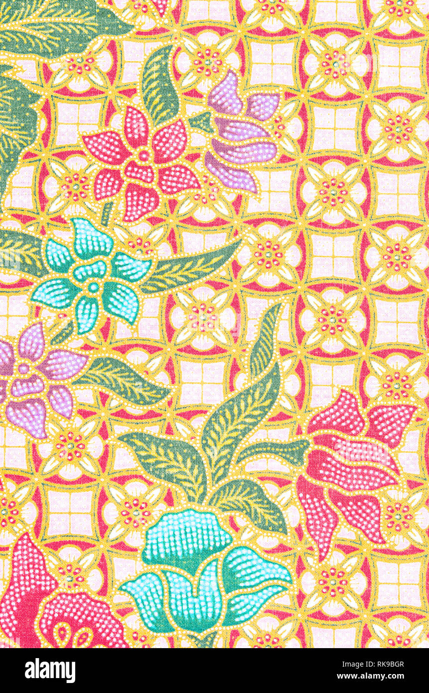 Close up texture of the beautiful of art Thai Batik Pattern Stock Photo ...