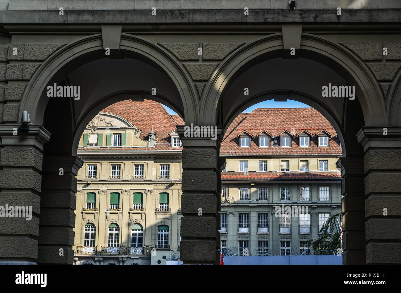 Bern, Switzerland - Oct 22, 2018. Old buildings of downtown in Bern ...