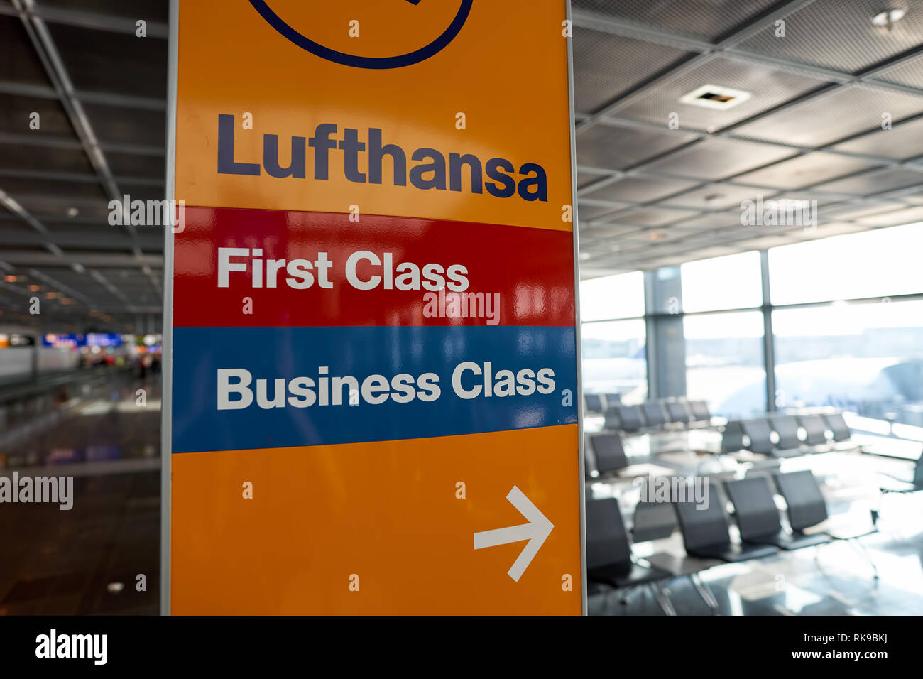 FRANKFURT, GERMANY - MARCH 13, 2016: inside of Frankfurt Airport ...